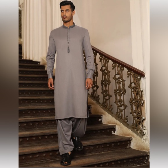 Junaid Jamshed | Shirts | Junaid Jamshed J Kameez Gray Pakistani Indian Qamees Shalwar Kurti Nwt ...